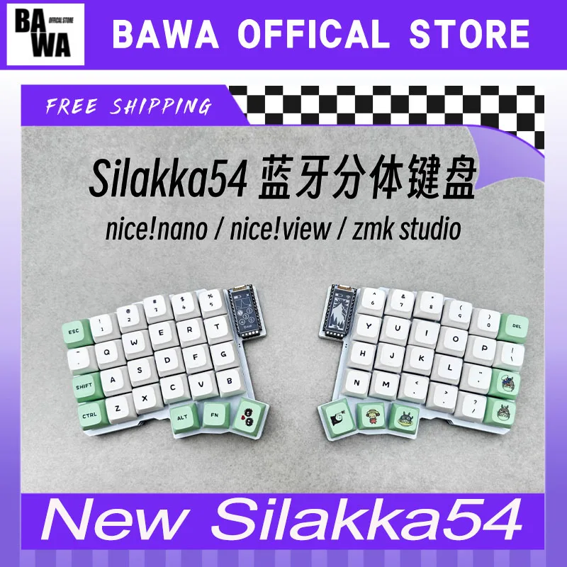 New Silakka54 Bluetooth Split Keyboard Wireless Hot Swap Support Zmk ...