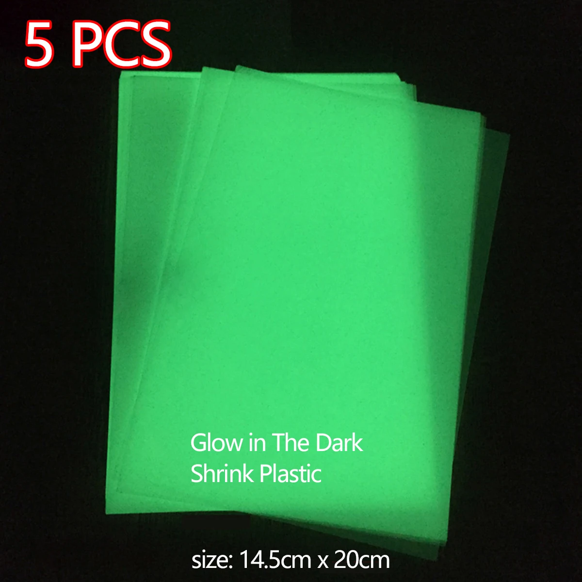 5Pcs-Luminous-Shrink-Plastic-Sheet-DIY-Handmade-Glow-in-The-Dark ...