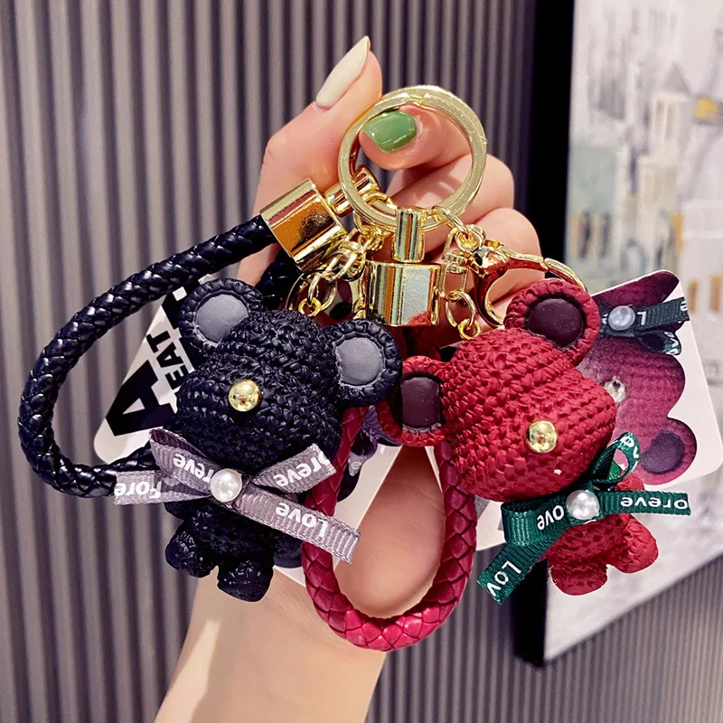 Original-Keyring-Resin-Big-Head-Wool-Bear-Keychain-Fashion-Car-Key ...