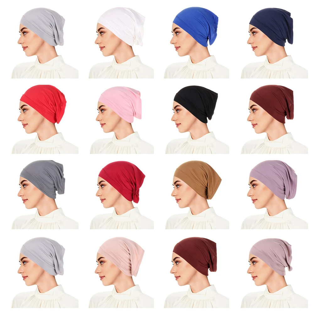 Ramadan-Hijab-Undercap-Head-Cover-Instant-Cotton-Bonnet-Hijabs-for-Women-Muslim-Turbans-Inner ...