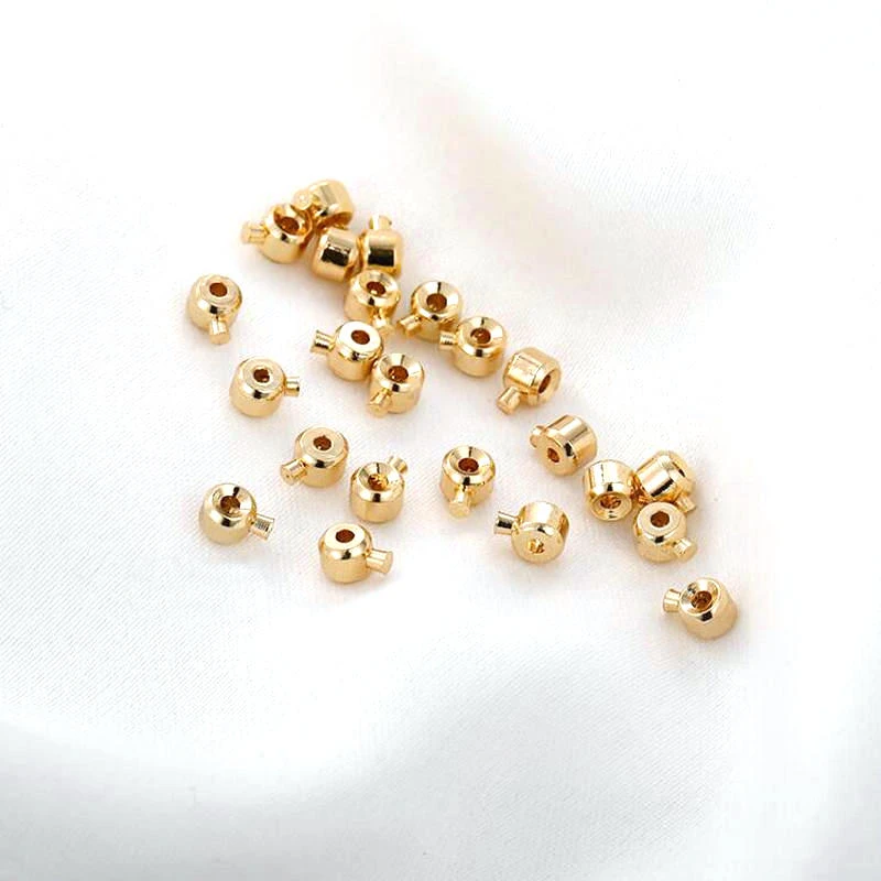 3.2MM 3.5MM 14K Gold Color Brass Clip Station Clasps Ball Snap Clasps ...