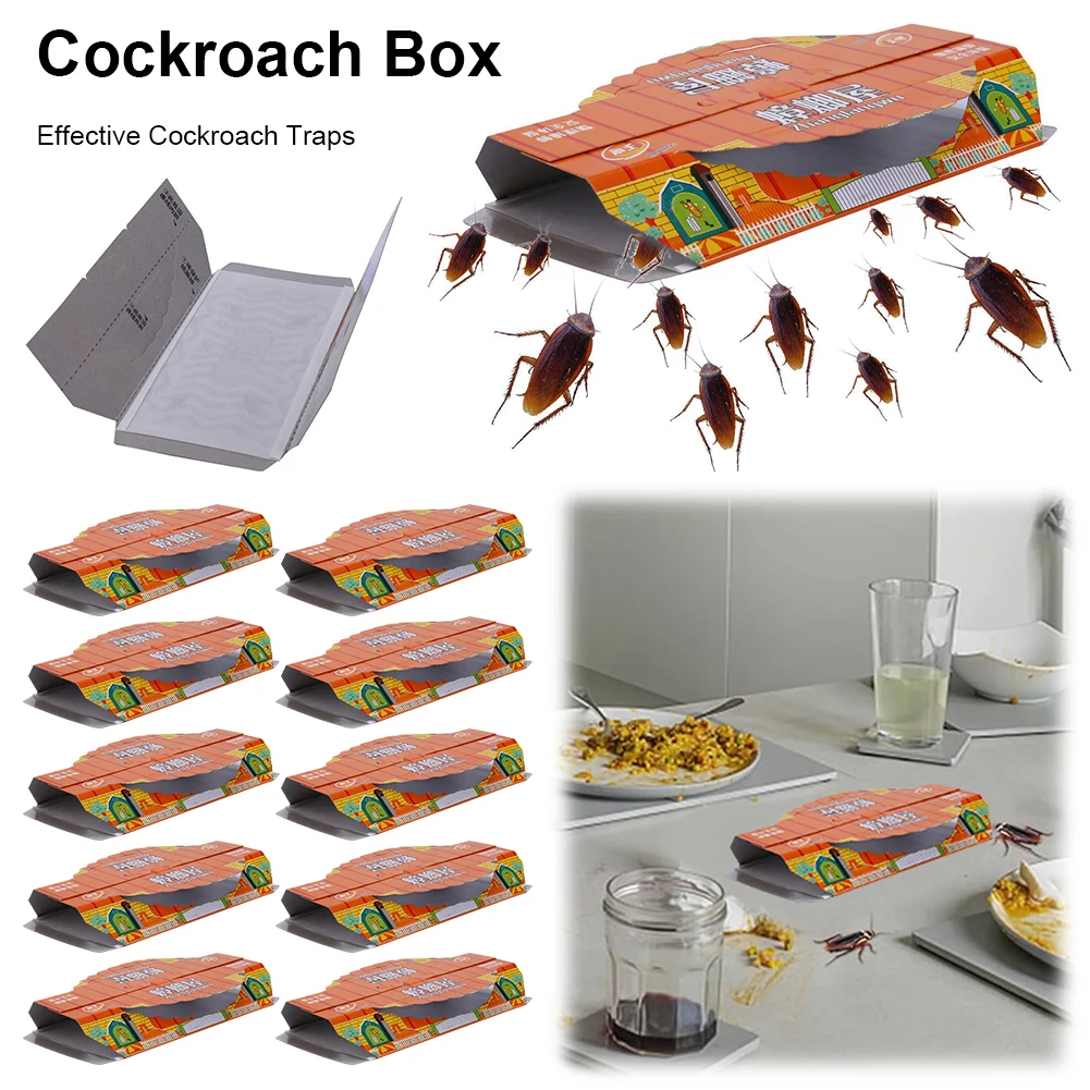 10-Pack-Roach-Baited-Glue-Traps-Indoor-Infestation-Traps-Glue-Cockroach ...