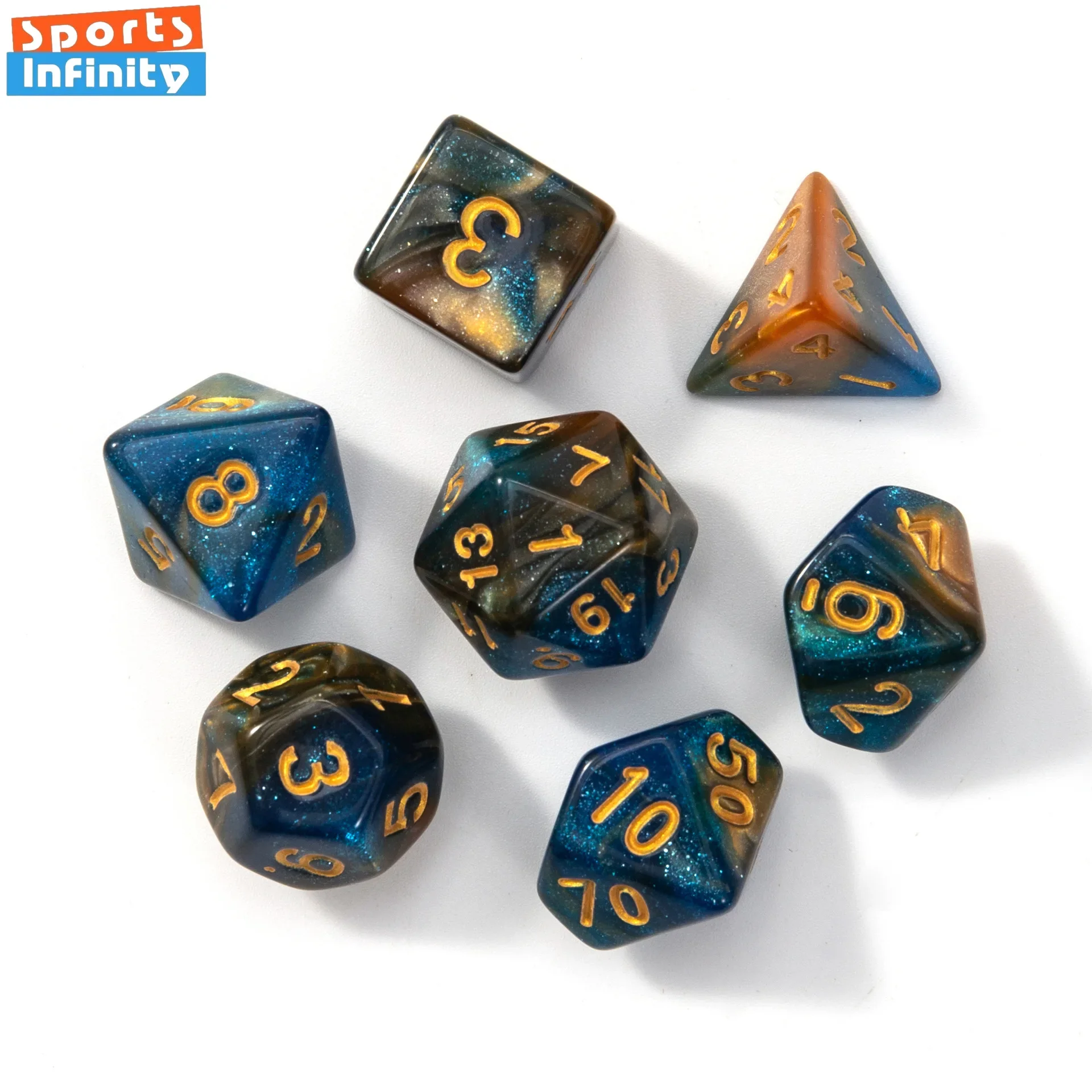 Juego de dados digitales de doble color, juego de dados poliédricos para DND, TRPG, RPG, D20 ...