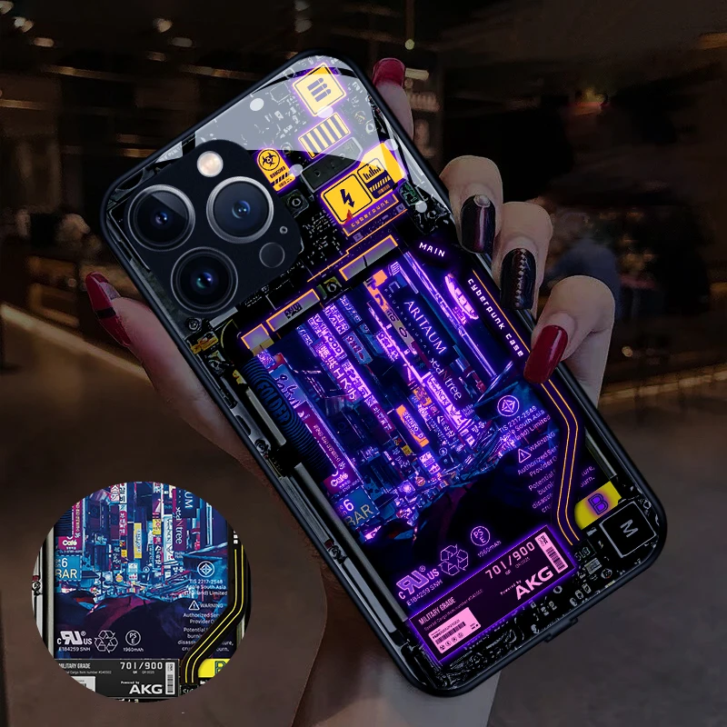Cyberpunk Style Smart Luminous Phone Case For Samsung S23 S22 Ultra S21 ...