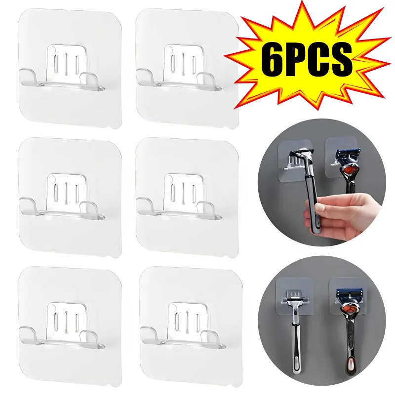 6/1PCS Punch Free Shaving Razor Holder Men Shaving Shaver Storage ...