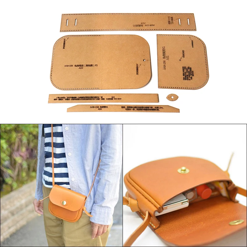 1Set-DIY-Leather-Sewing-Pattern-For-Handmade-Fashion-Messenger-bag ...
