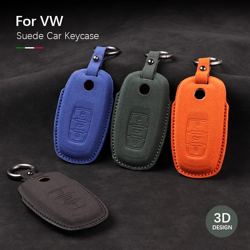 Leather Car Smart Key Case Cover Shell Bag For VW Volkswagen Accessories