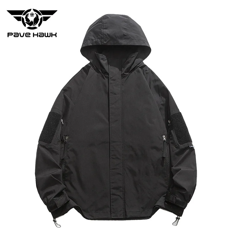 Outdoor-Hooded-Charge-Coat-Men-Women-Multi-Pocket-Zip-Windproof ...