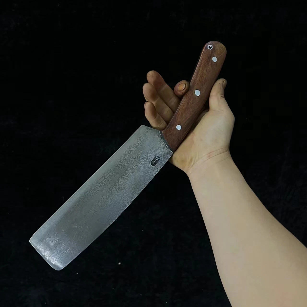 9-Inch-Wood-Chopper-Knife-Handmade-Damascus-Steel-Blade-Sharp-Machete ...