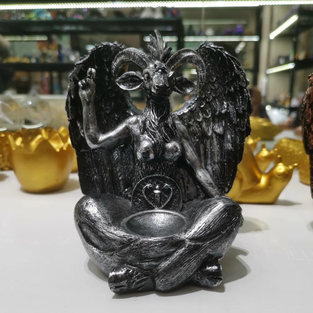 Satanic-ldol-Baphomet-Goat-Head-Resin-Sculpture-Ball-holder-Zen-Magic ...