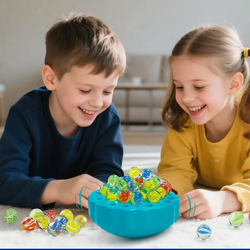 Kid Marbles Balance Board Game Wobble Marble Stacking Challenge Social ...