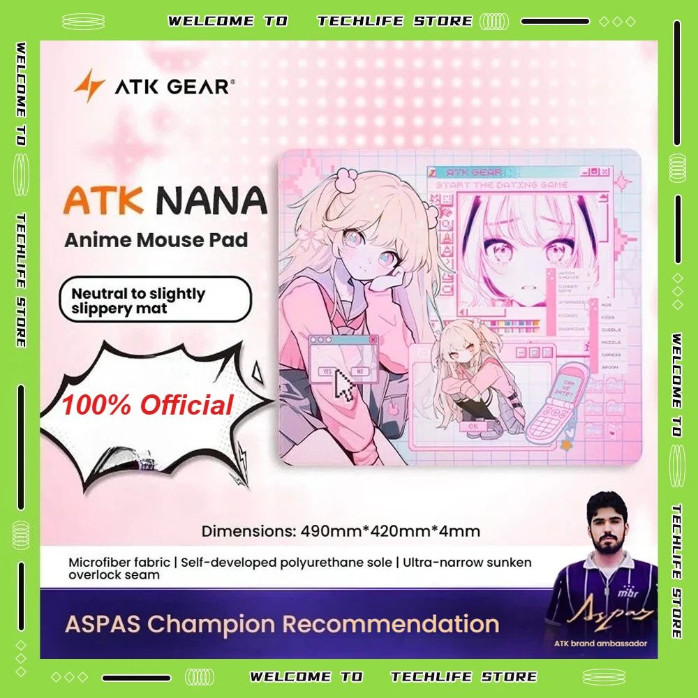 100% Official ATK Nana Anime Gaming Mouse Pad Extra Large FPS Gaming ...