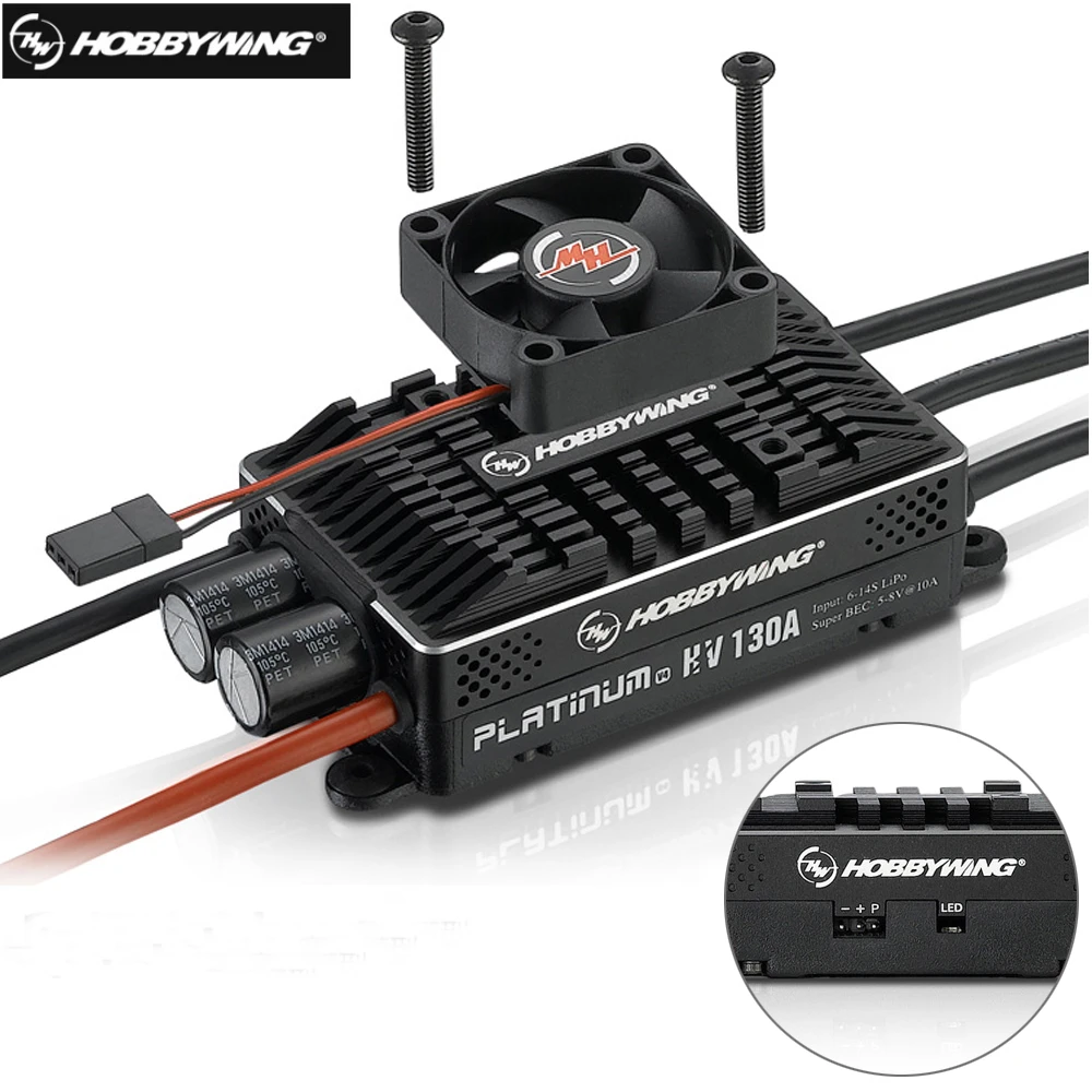 오리지널 Hobbywing 플래티넘 130A V4 브러시리스 ESC HV V4 130A BEC / OPTO 5 14S Lipo ...
