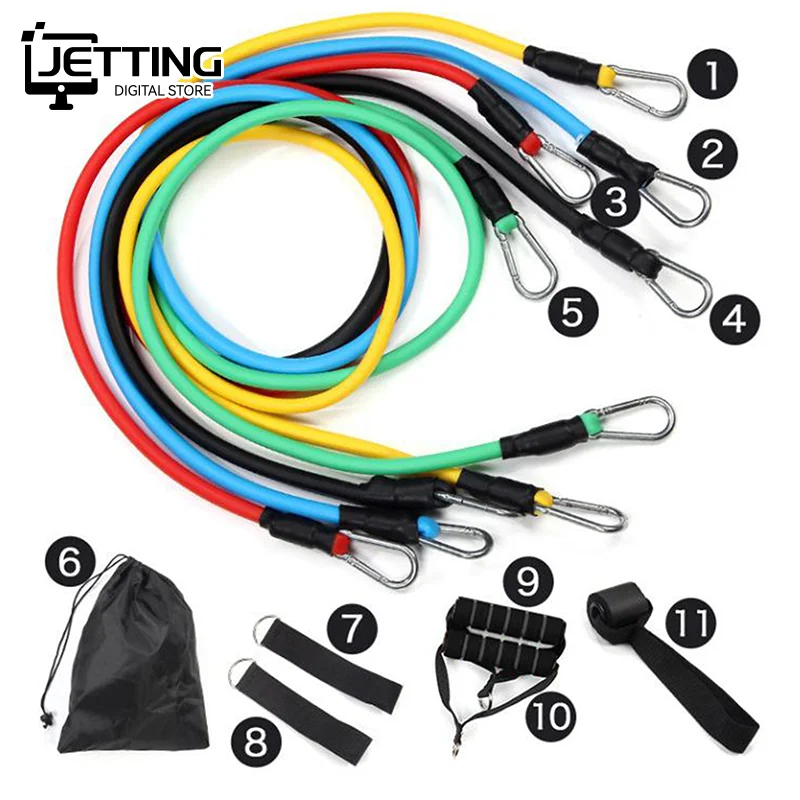 TPE Resistance Band Set Color Fitness Band Pull Rope Elastic Training ...