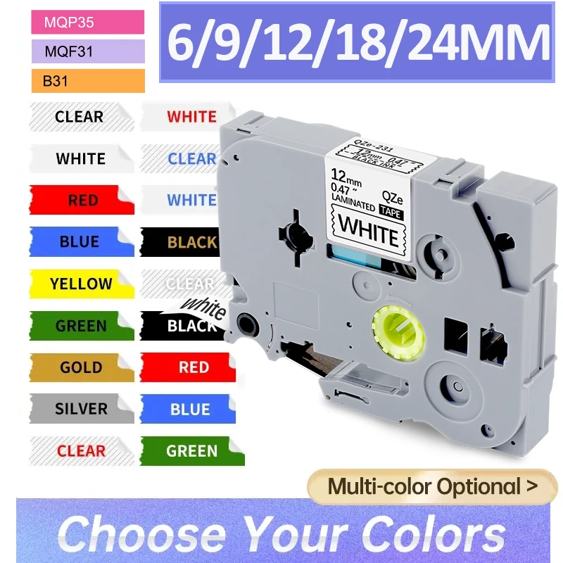 Fita-colorida-etiqueta-branca-compat-vel-com-Brother-tz-Lable-Printer ...