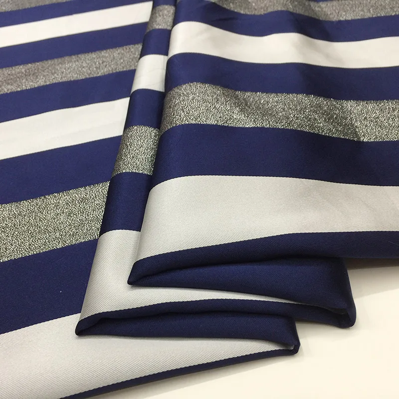 Polyester-Brocade-Jacquard-Fabric-Striped-Gilt-Diy-Dress-Trench-Fashion ...