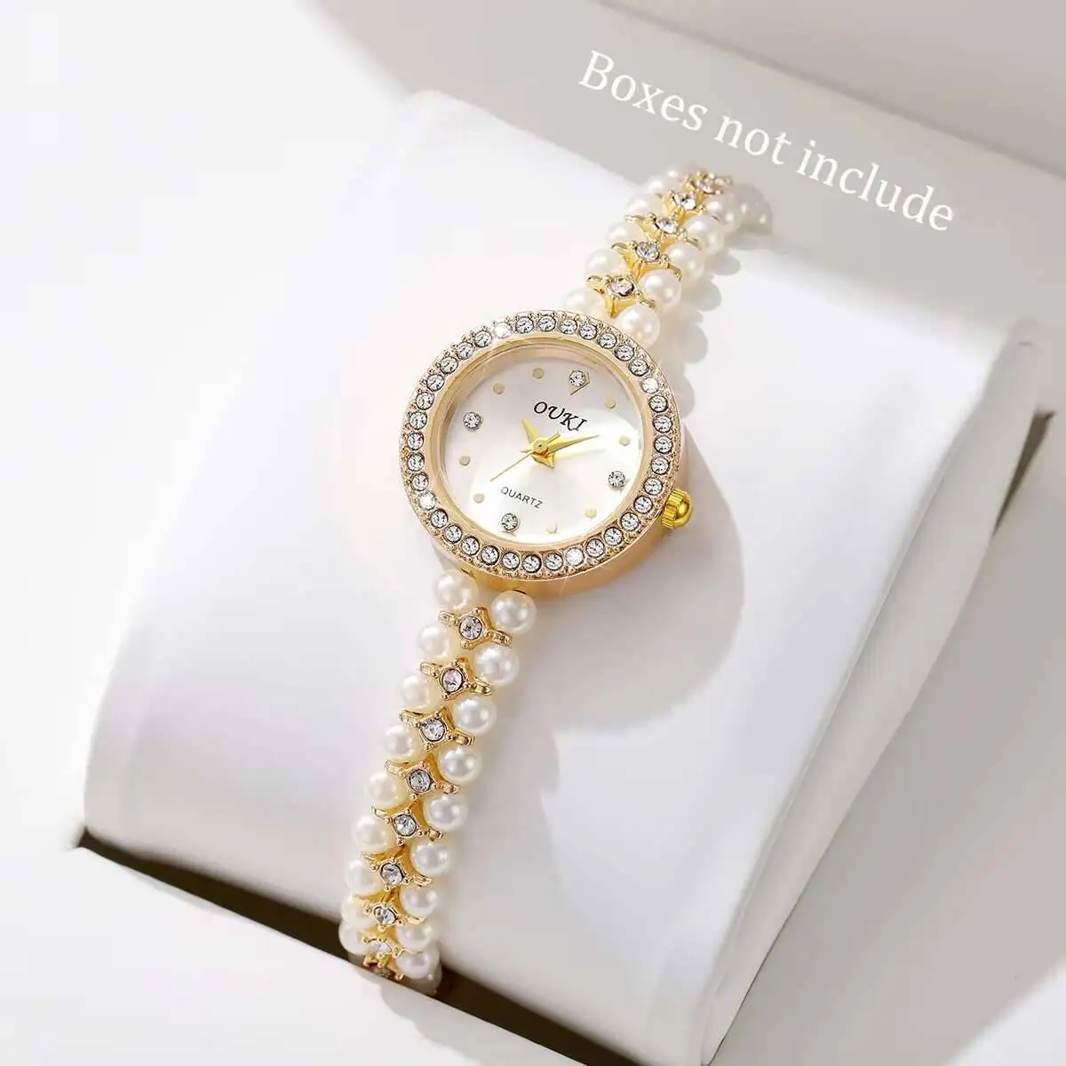 Fashion Rhinestone Small Dial Women Watches Ladies Imitation Pearls ...