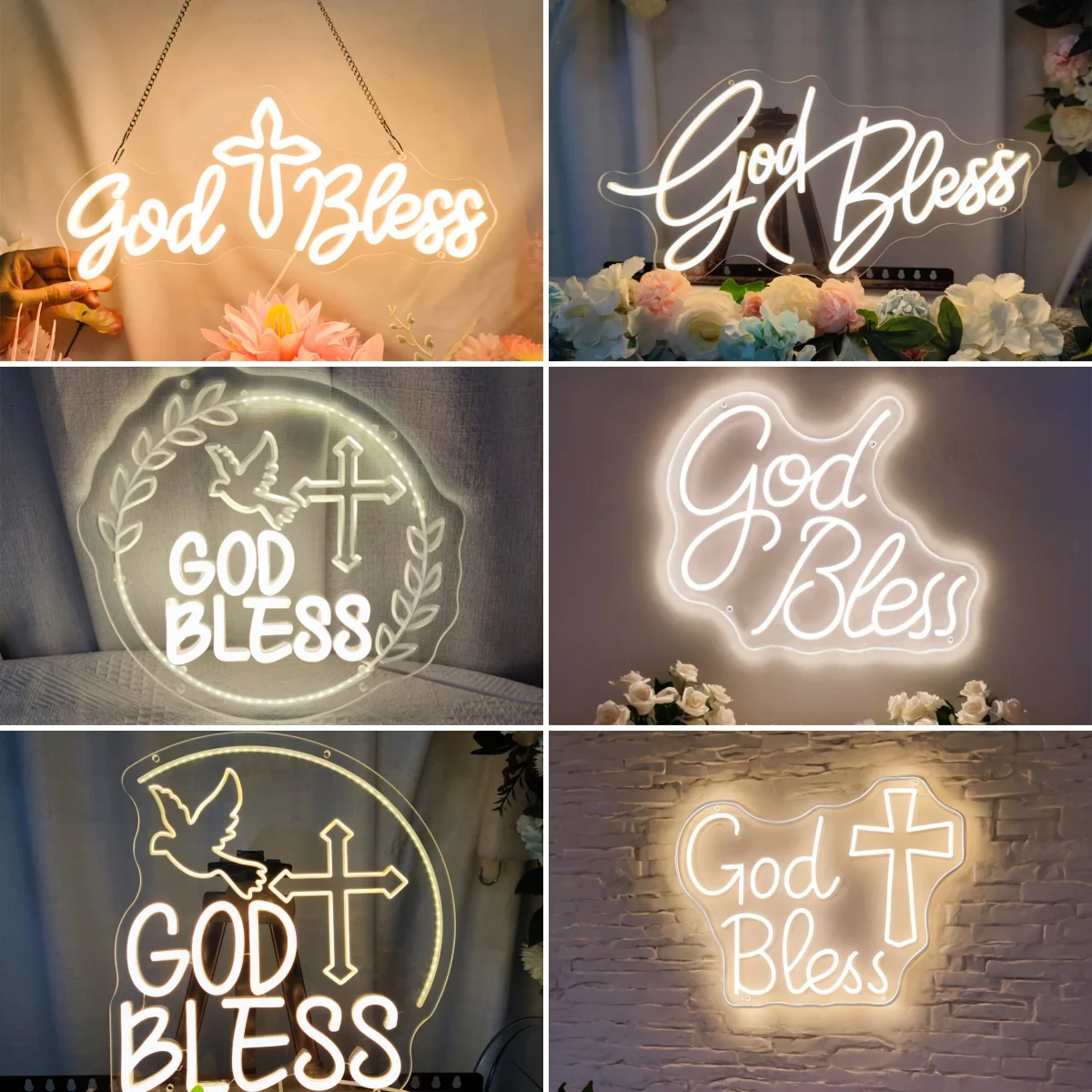 God bless Neon Sign LED neon light for Birthday Party Room Wall ...