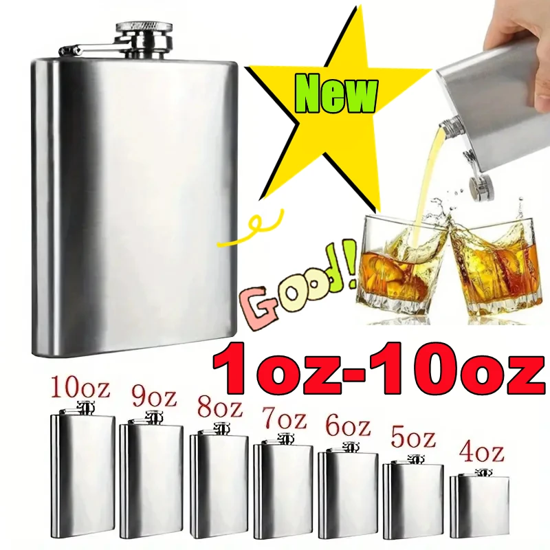 Frasco de acero inoxidable para hombre, botella portátil de 10 a 1oz ...