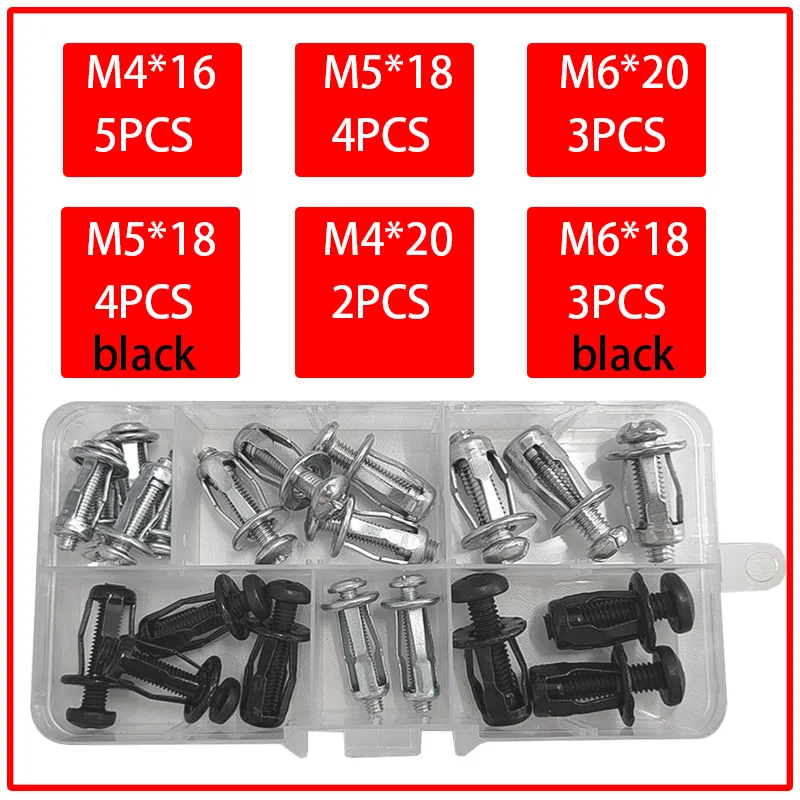 Petal-Rivets-M4-M5-M6-Lock-Screw-Nut-Kit-Set-Aluminum-Rivet-Black-Steel ...