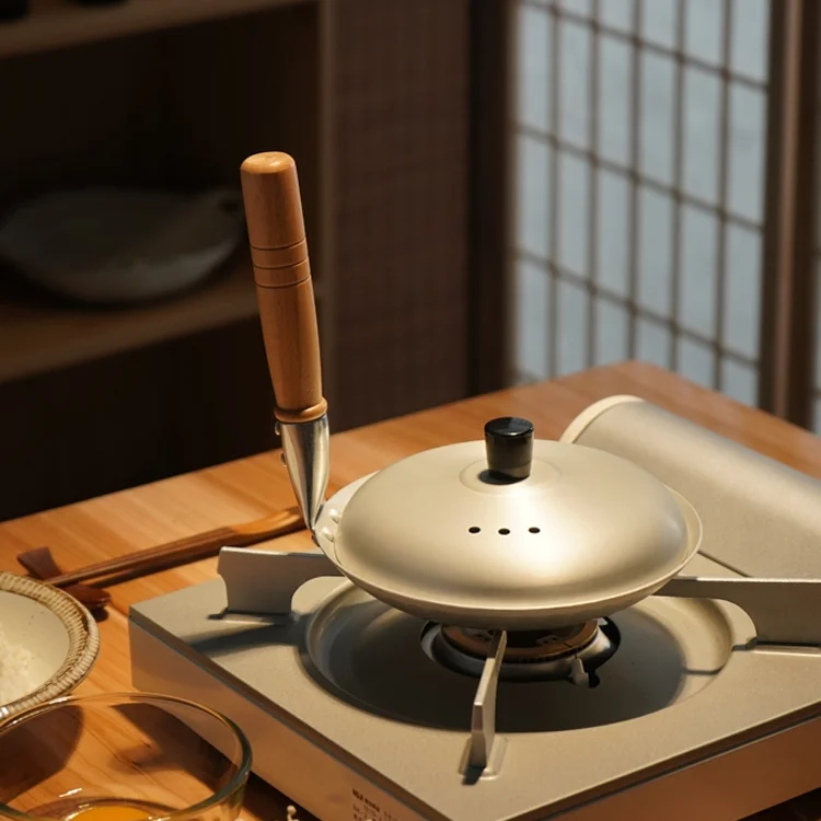 Japanese kitchen straight-handled frying pan with lid, parent-child ...