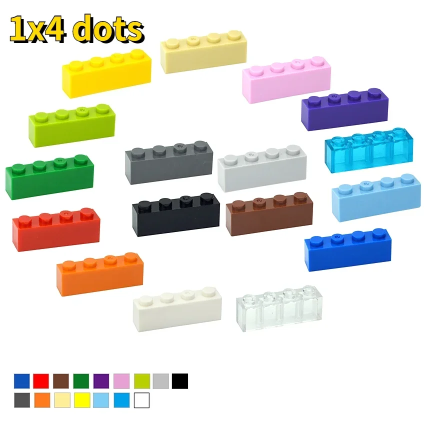 40PCS DIY 1x4 Dots Building Blocks Thick Figures Bricks Educational ...