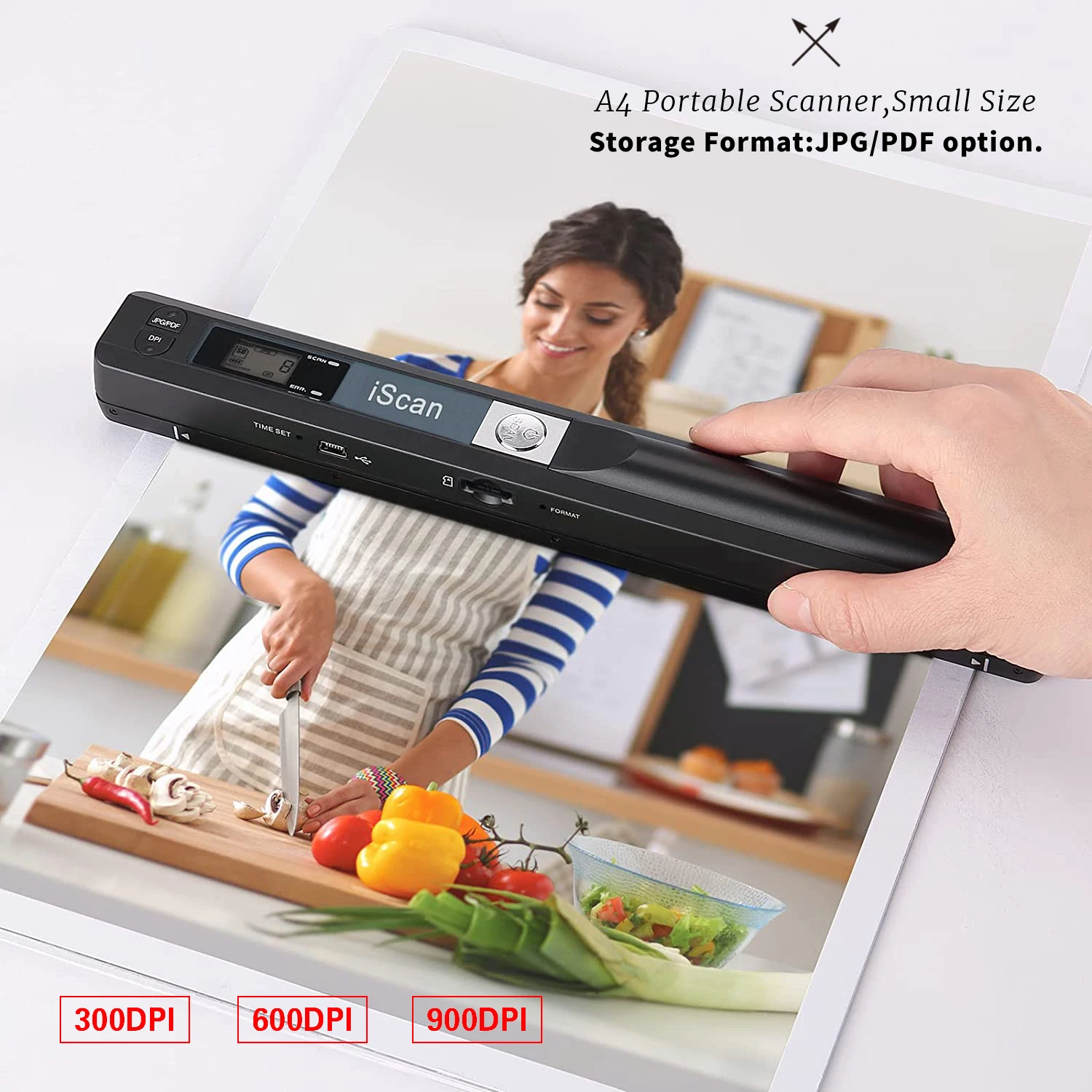 Portable Handheld Mini Scanner iScan A4 900DPI HD Scanner for School ...