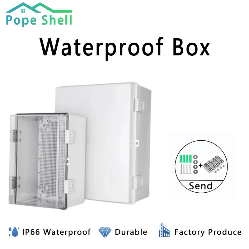 IP66 Waterproof Gray/Transparent Cover Enclosure ABS Plastic Outdoor ...