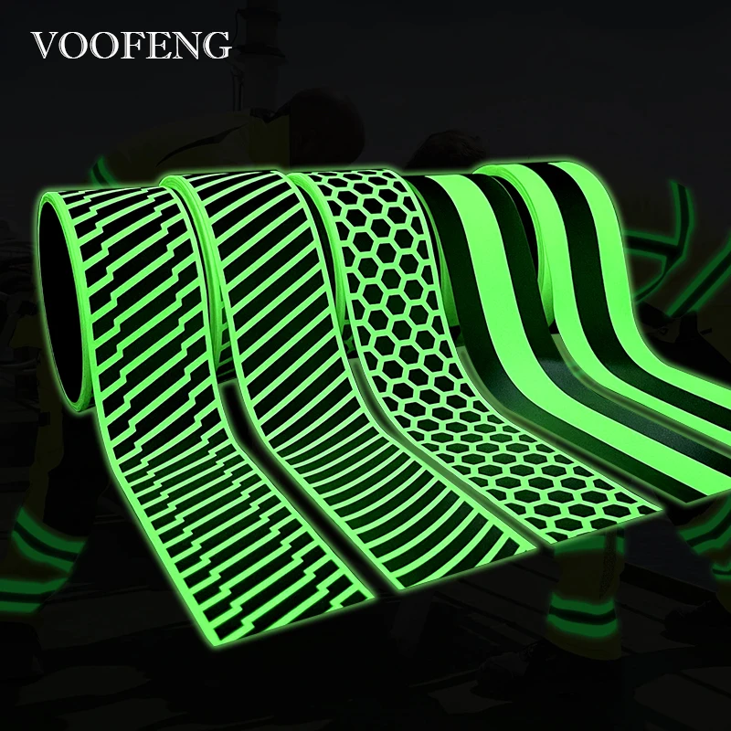 VOOFENG-High-Silver-Reflective-Photoluminescent-Fabric-Tape-Glow-in-The ...