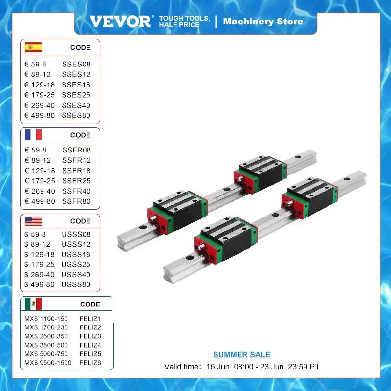 VEVOR-Linear-Guideway-Rail-Linear-Slide-Guide-Rails-HSR15-HSR20-300mm ...