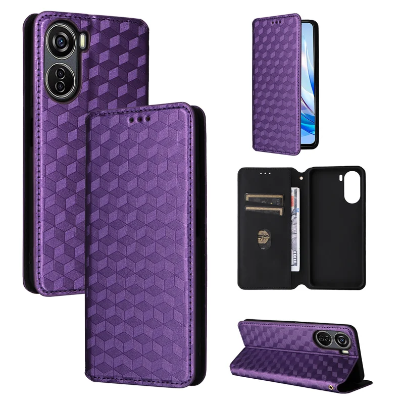 For-ZTE-Libero-5G-IV-stereoscopic-lines-flip-wallet-skin-PU-case-purse ...