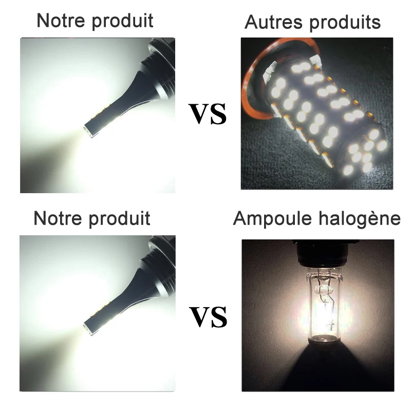 BLANC - 2 Ampoules Led H11 H8 Pour Voiture, Phare De Conduite Sans ...