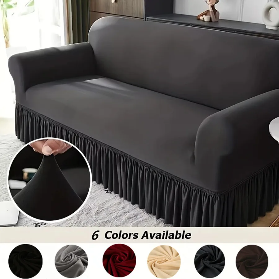 1pc High Stretch Sofa Cover for Living Room, Spandex Corner Sofa Covers ...