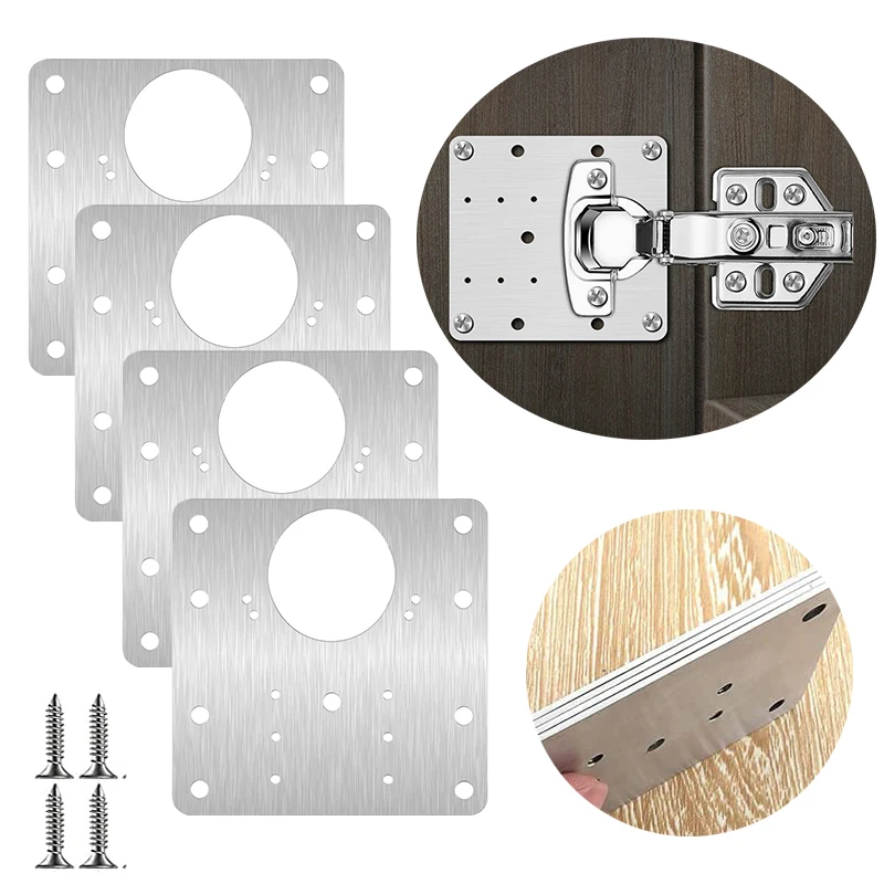 Household Hinge Repair Plate Kitchen Cupboard Stainless Steel Fixing ...