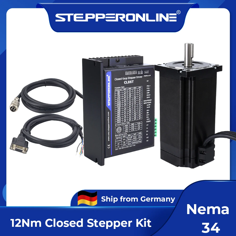 STEPPERONLINE Nema 34 12Nm Closed Loop Stepper Motor Kit Hybird Servo ...