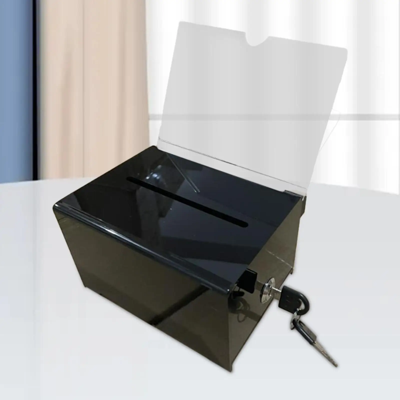 Acrylic-Donation-Case-Clear-with-Lock-Mailbox-Letter-Post-Voting-Box ...