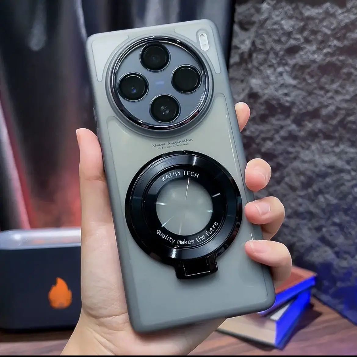 For-VIVO-X100-Pro-Case-Soft-TPU-Transparent-With-Ring-Stand-Magnetic ...