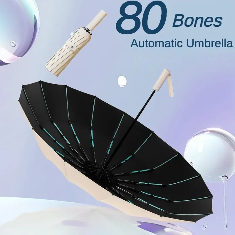 80-Bone-Anti-Storm-Umbrella-for-Men-and-Women-Automatic-Folding-Large ...