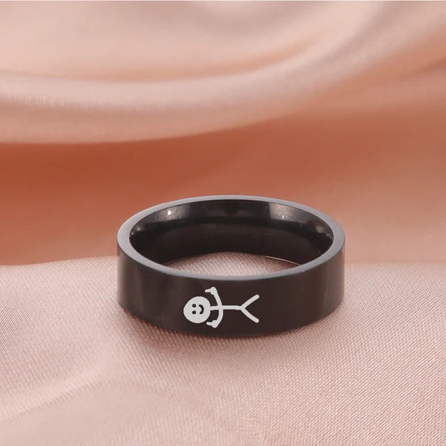 Dreamtimes Simple Trend Funny Middle Finger Stickman Ring Hip Hop Fuxk ...