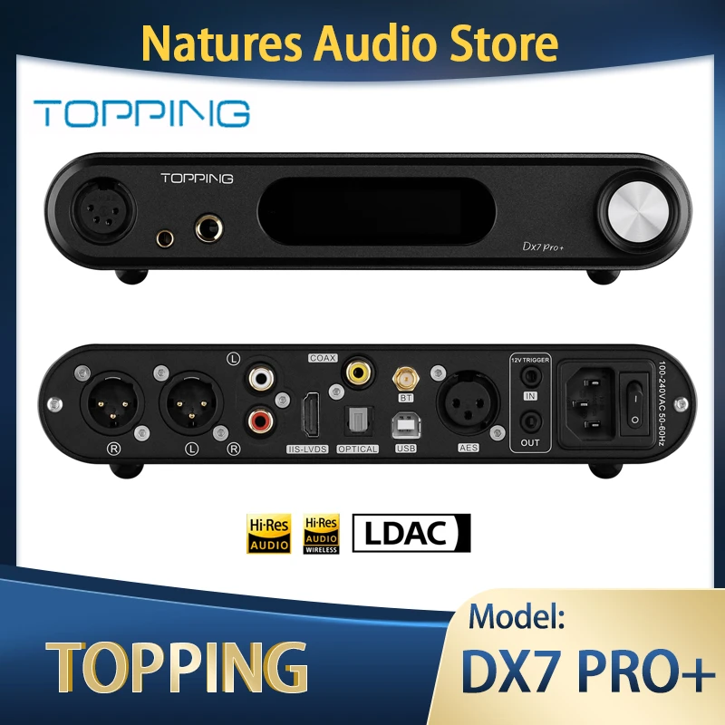 TOPPING 블루투스 5.1 헤드폰 앰프, DX7PRO + DX7 PRO + HIFI 밸런스드 디코더, 4.4mm AMP 프리 ...