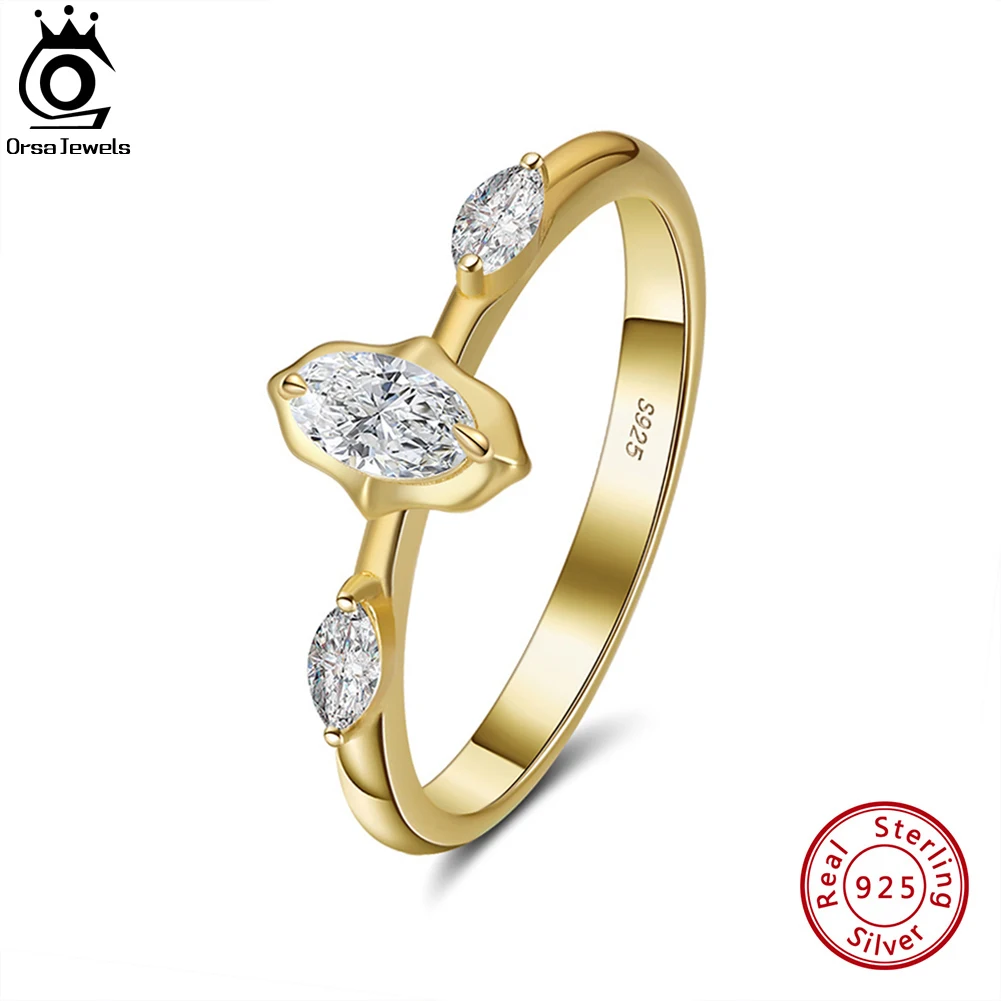 ORSA JEWELS Anillo de Plata de Ley 925 para mujer, sortija de boda con ...