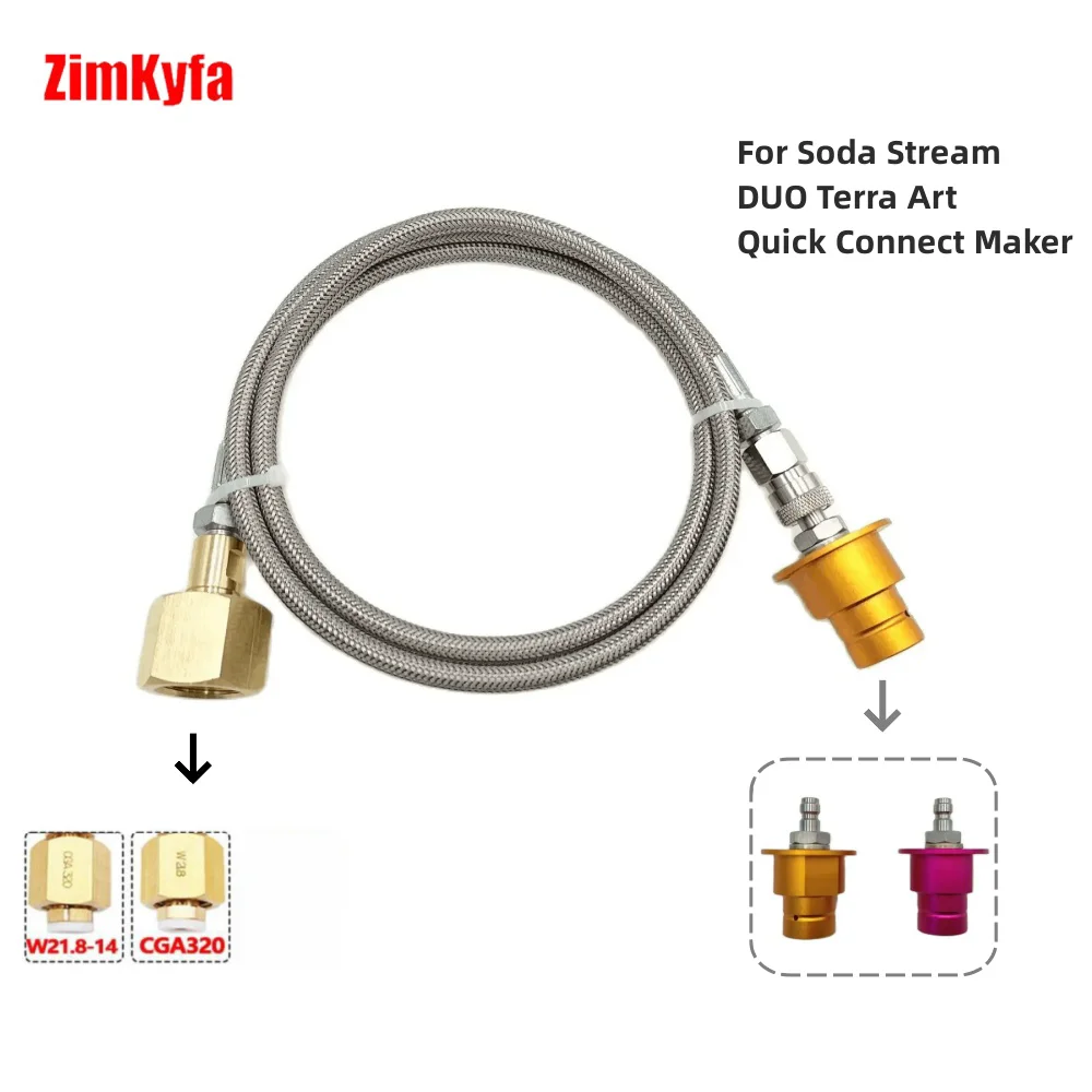 External steel braided hose, 1.5 m, for Soda Club adapter set, for ...