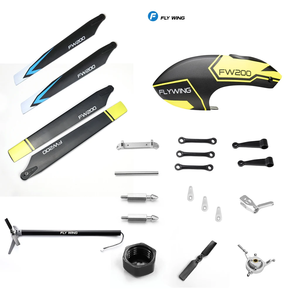 FLYWING-FW200-RC-Helicopter-Spare-parts-propeller-motor-servo-ESC-Hood ...