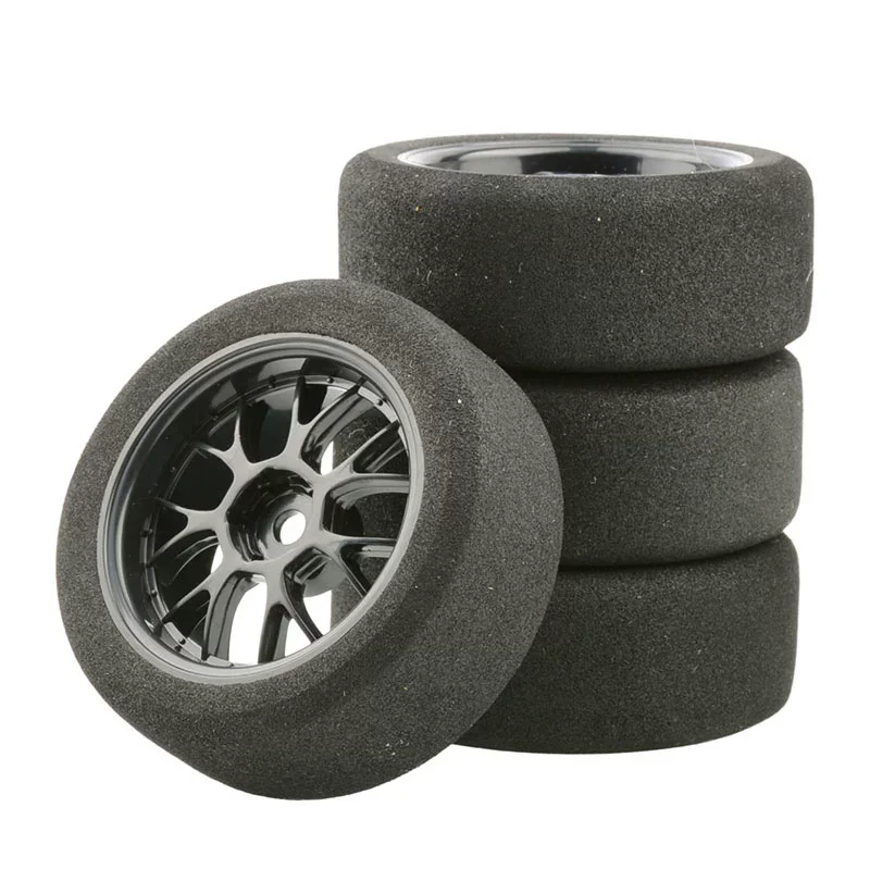 RC Racing Cars Accessories 4Pcs Set Racing Foam Tire Wheel Rim Set For ...