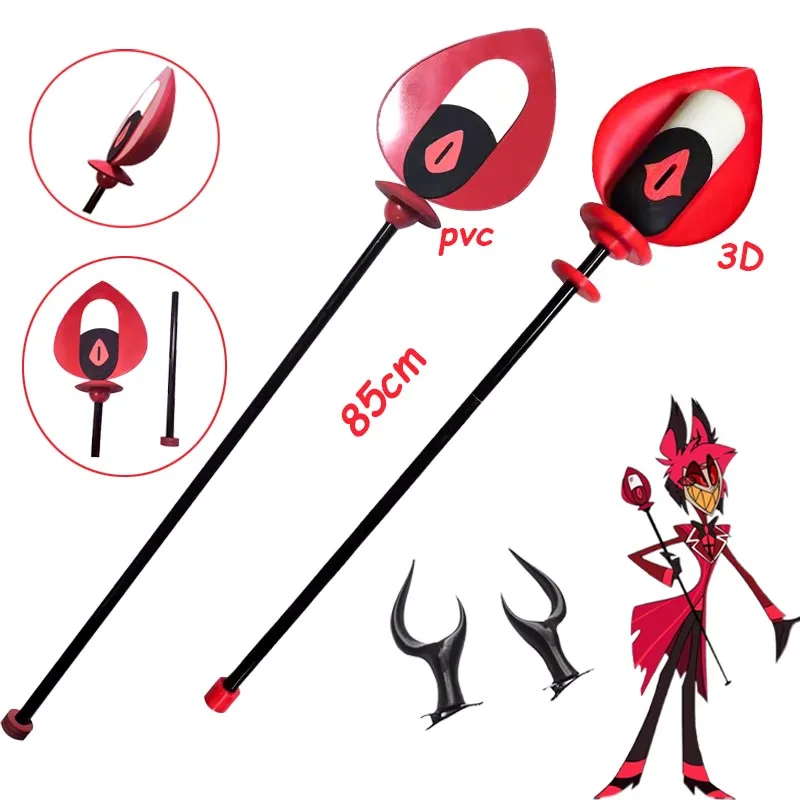 Anime-Hazbin-ALastor-Cosplay-Hotel-85CM-micr-fonos-de-personal-3D-Pvc ...