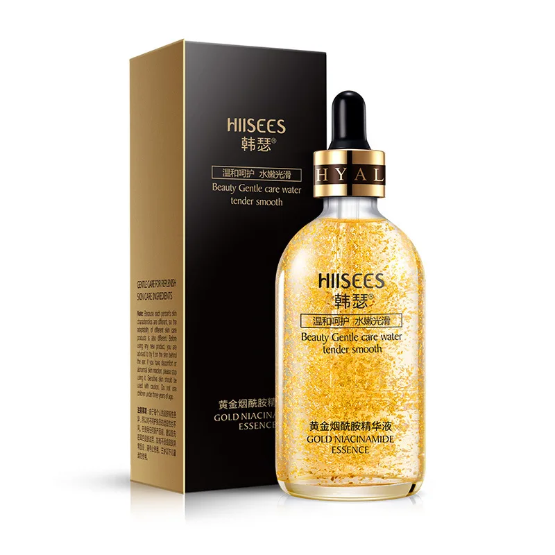Suero facial de nicotinamida de oro de 24K, esencia antienvejecimiento, reduce los poros ...