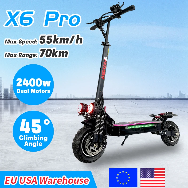 USA-EU-Dual-Motor-Electric-Scooter-Foldable-Scooter-Max-Speed-55km ...