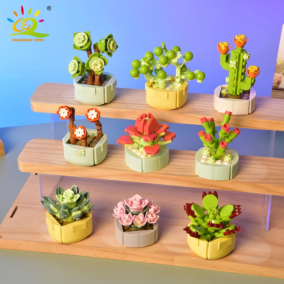 MOC-Potted-Succulent-Flower-Pot-Plants-Building-Blocks-DIY-Romantic ...