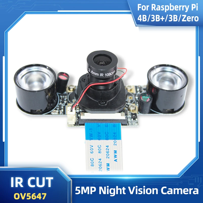 Raspberry Pi 4 Camera Night Vision Focal Adjustable 5 MP OV5647 ...