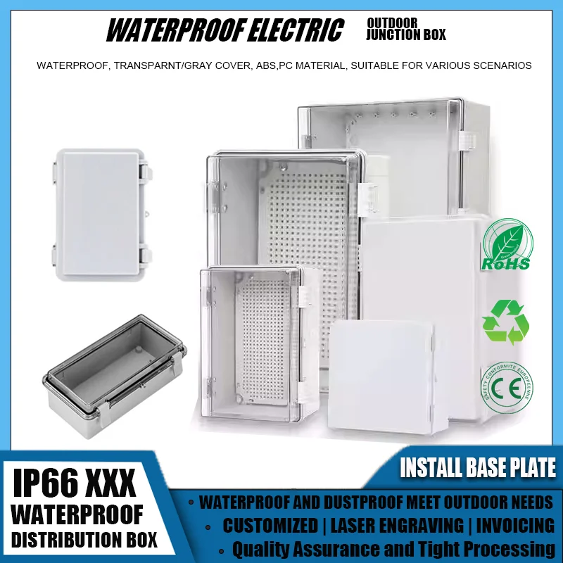 Waterproof IP66 ABS PC Hinged Plastic Enclosure Outdoor Electrical ...